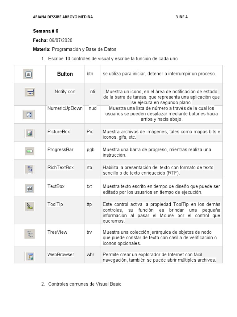 Semana 6 06 Controles de Visual Basic | PDF
