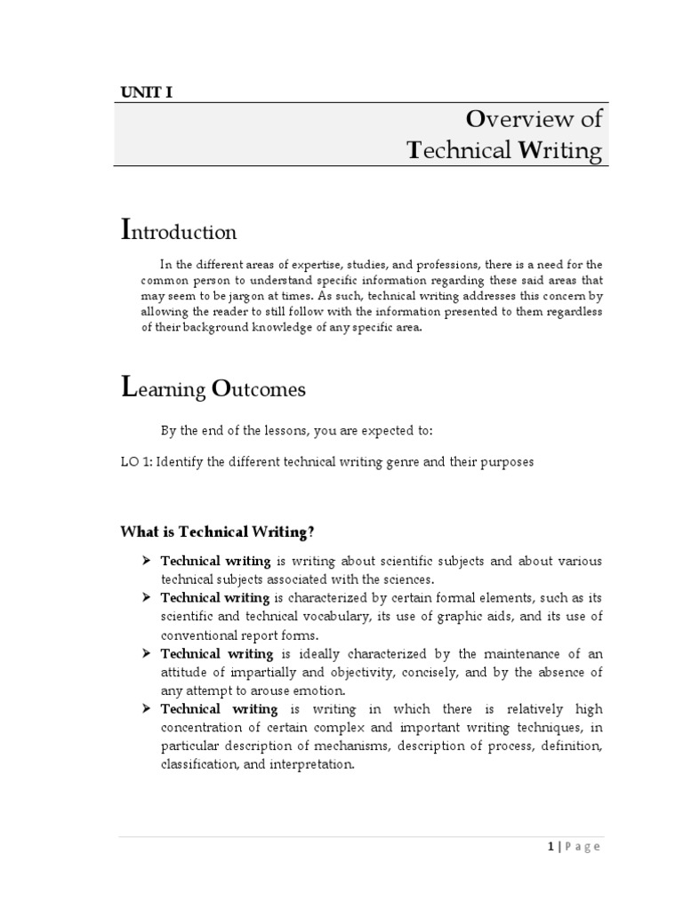 Introduction to Technical Writing | PDF | Essays | Sentence (Linguistics)