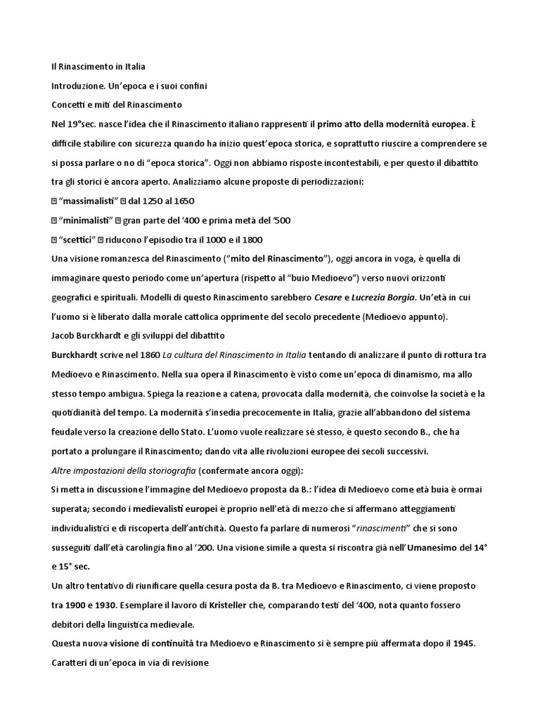 Il Rinascimento in Italia | PDF