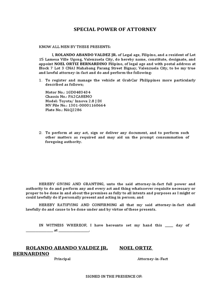 Spa Grab | PDF | Power Of Attorney | Government