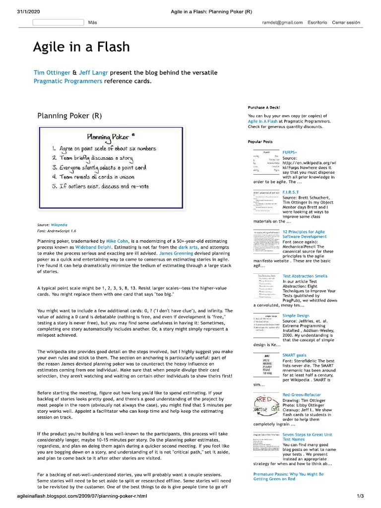 Agile in A Flash - Planning Poker (R) | PDF
