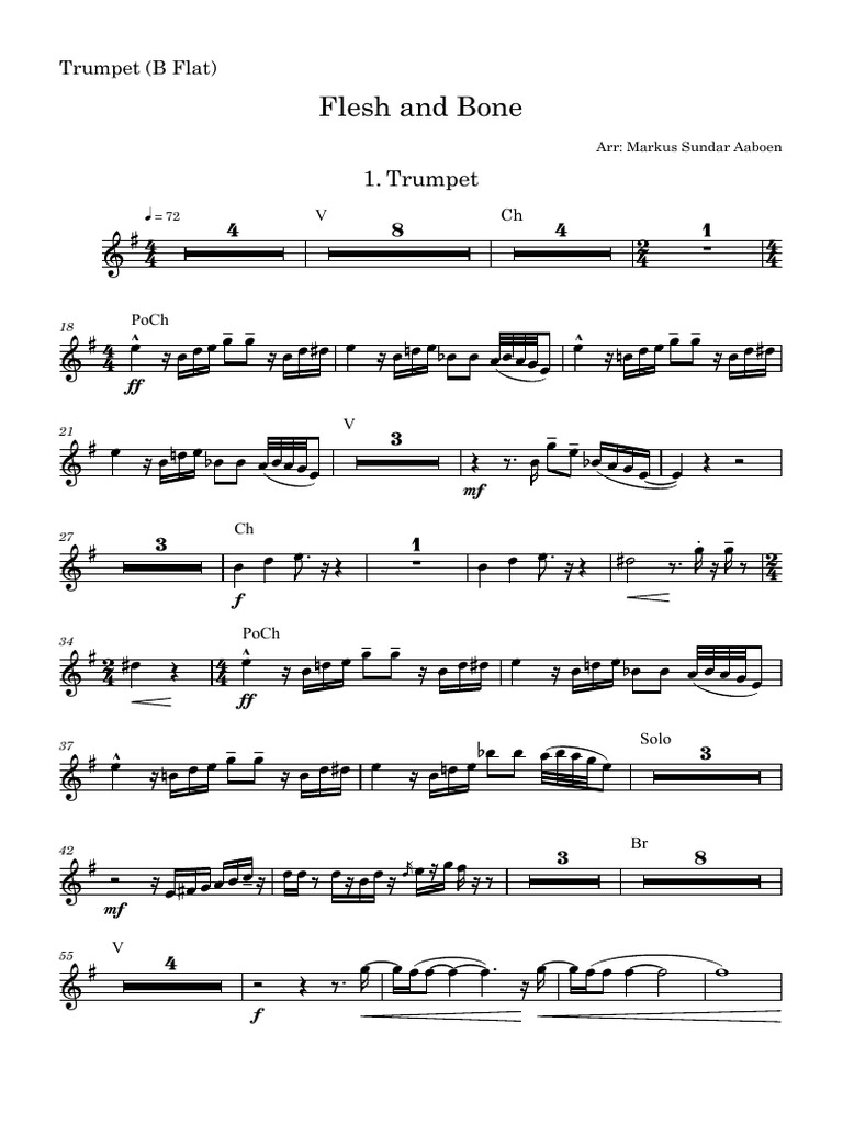 01 - Trumpet (B Flat) - Flesh and Bone | PDF