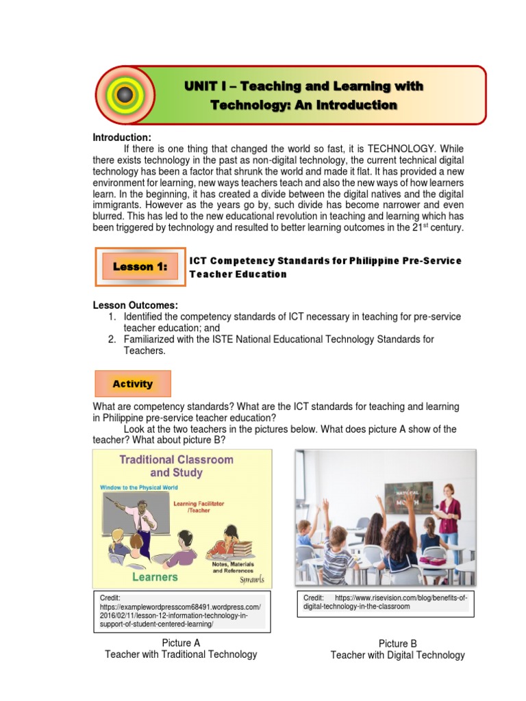 Unit 1 Lesson 1 | PDF | Educational Technology | Learning