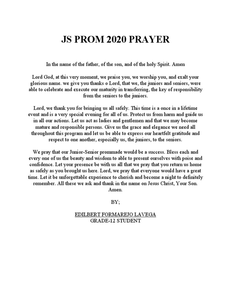 Js Prom Prayer | PDF