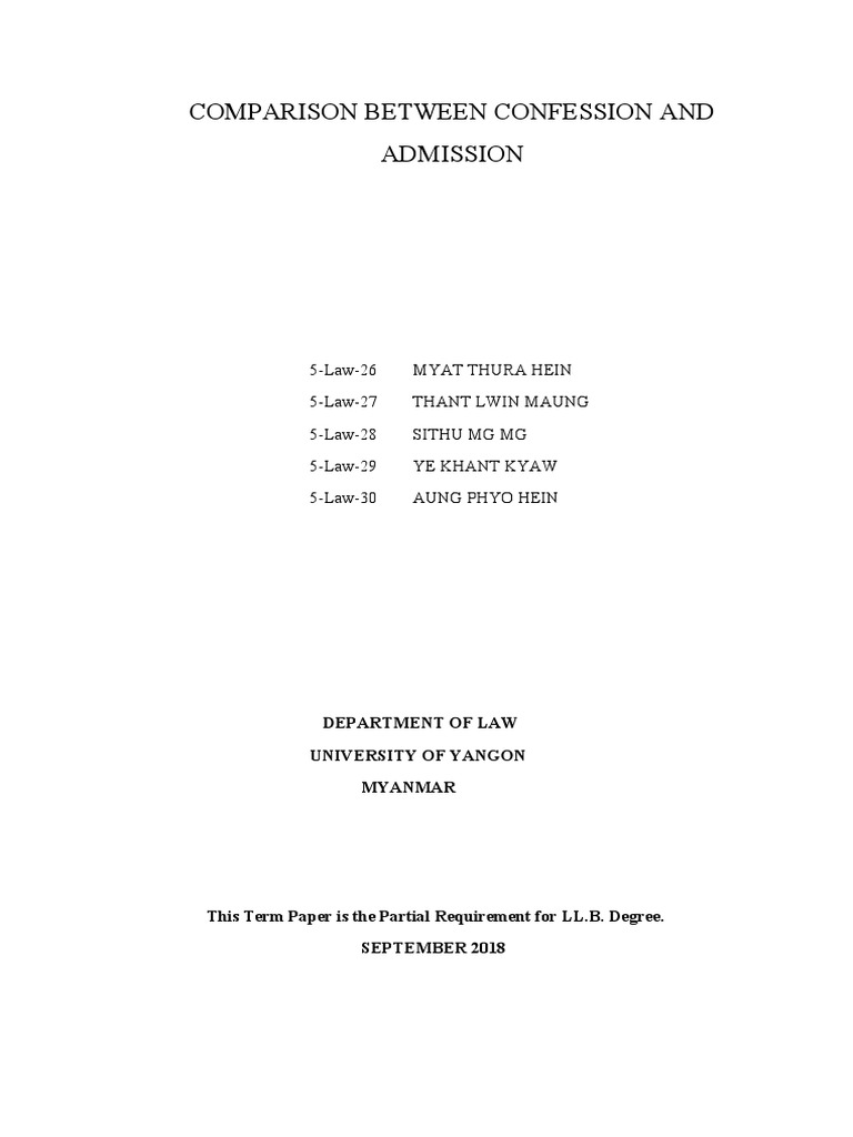 Confession and Admission | PDF | Confession (Law) | Evidence (Law)