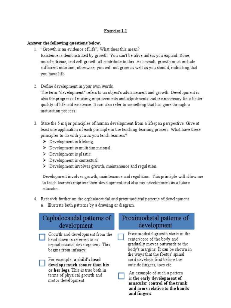 Cephalocaudal Patterns of Development Proximodistal Patterns of ...