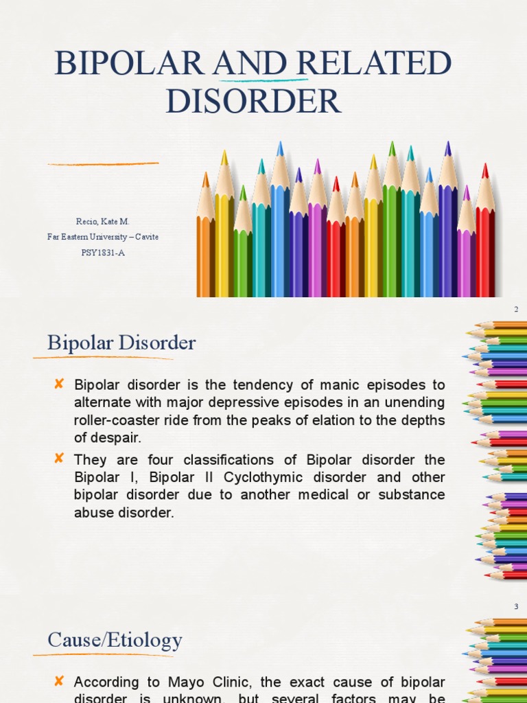 Bipolar and Related Disorder: Recio, Kate M. Far Eastern University ...