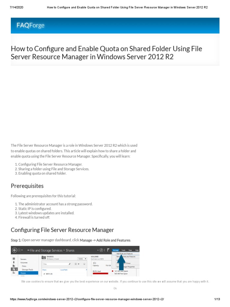 How To Configure and Enable Quota On Shared Folder Using File Server Resource Manager in Windows ...