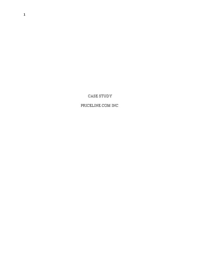 Case Study | PDF | Priceline.Com | Prices