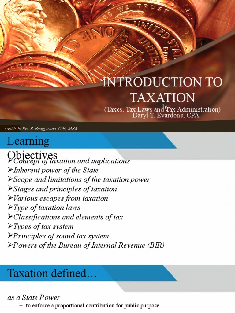 Introduction To Taxation: (Taxes, Tax Laws and Tax Administration) by ...