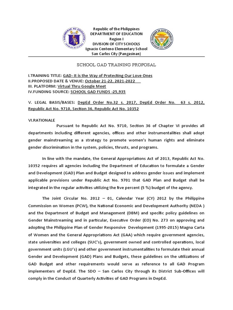 Republic of The Philippines Department of Education Region I Division ...