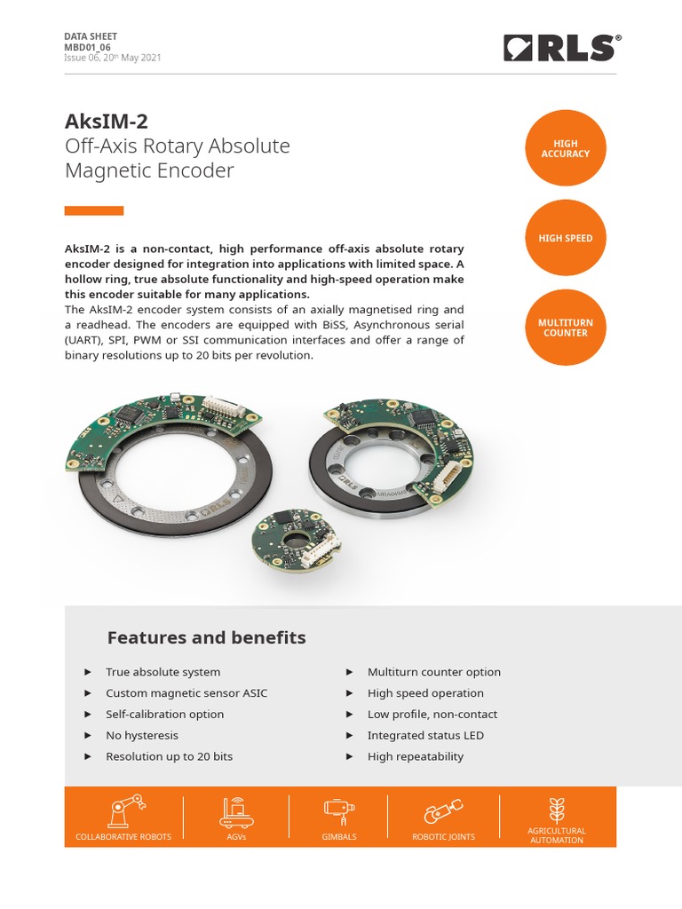 Off-Axis Rotary Absolute Magnetic Encoder: Aksim-2 | PDF ...