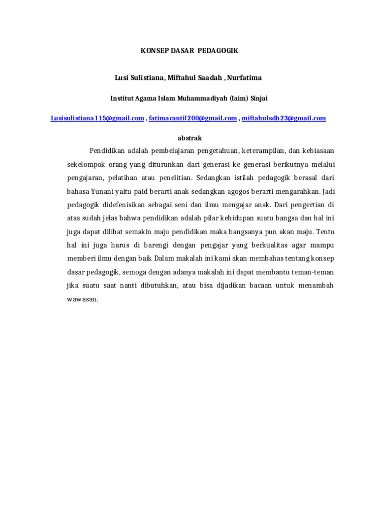 Teori Pedagogik KLP 1 | PDF