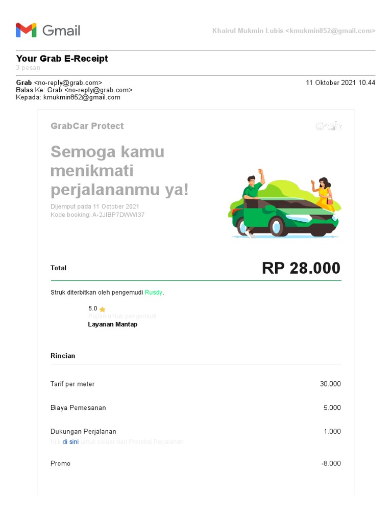 Grab E Receipt PDF