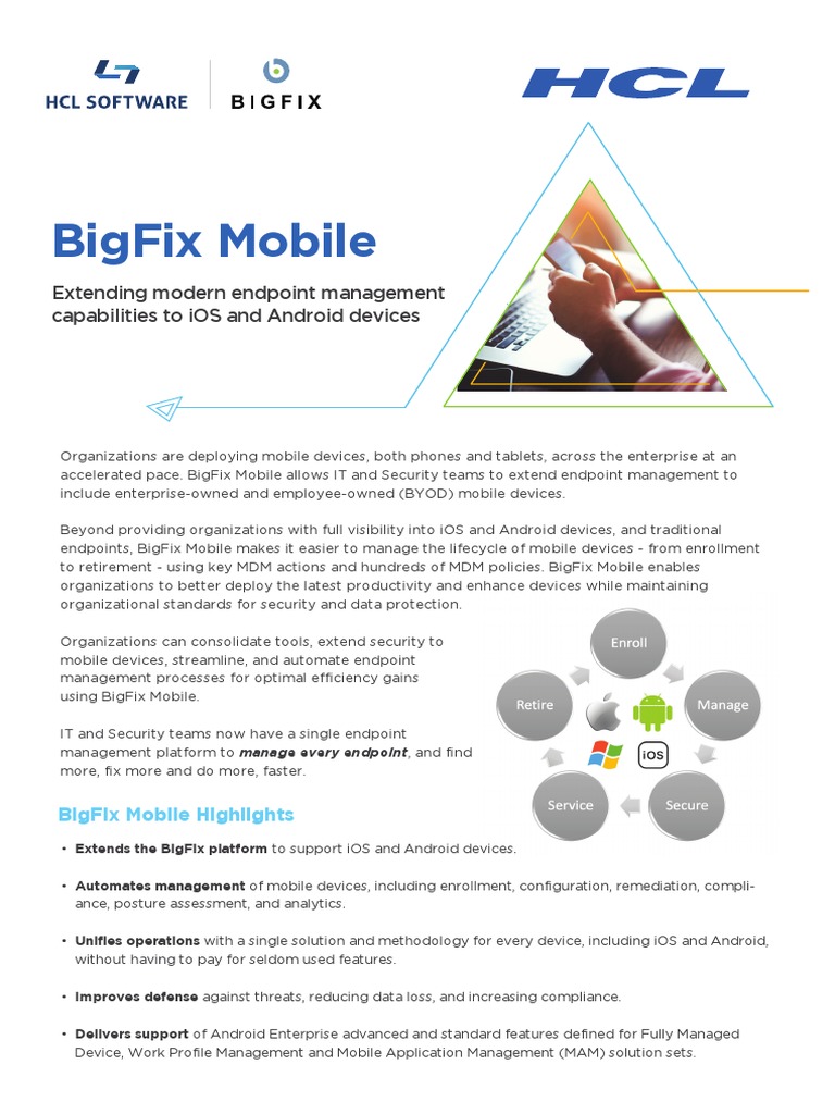 Bigfix Mobile: Extending Modern Endpoint Management Capabilities To Ios and Android Devices ...