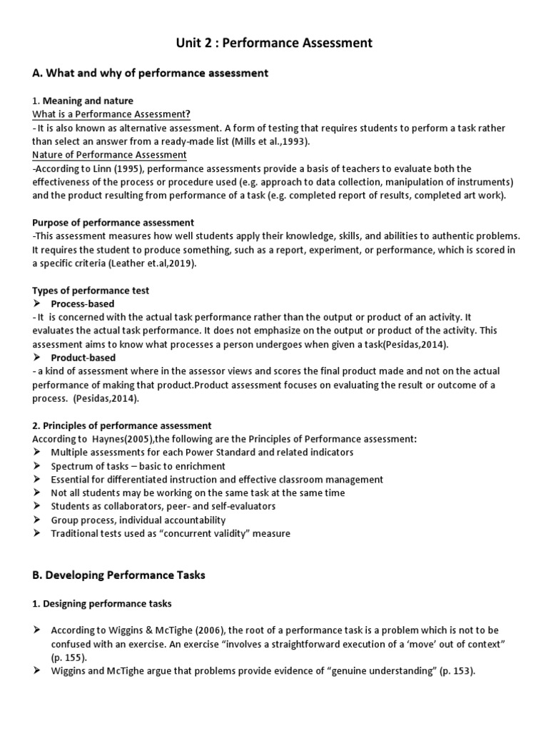 Performance Assessment Guide | PDF | Educational Assessment | Rubric ...