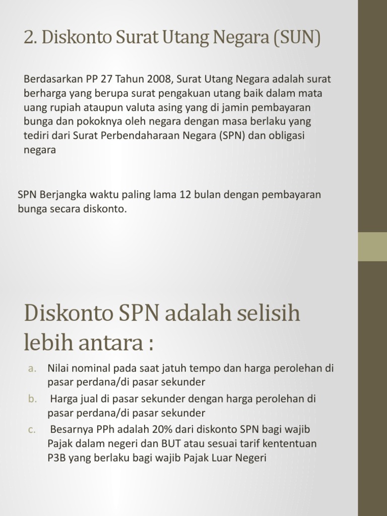 Pajak dan Diskonto Surat Utang | PDF | Hukum