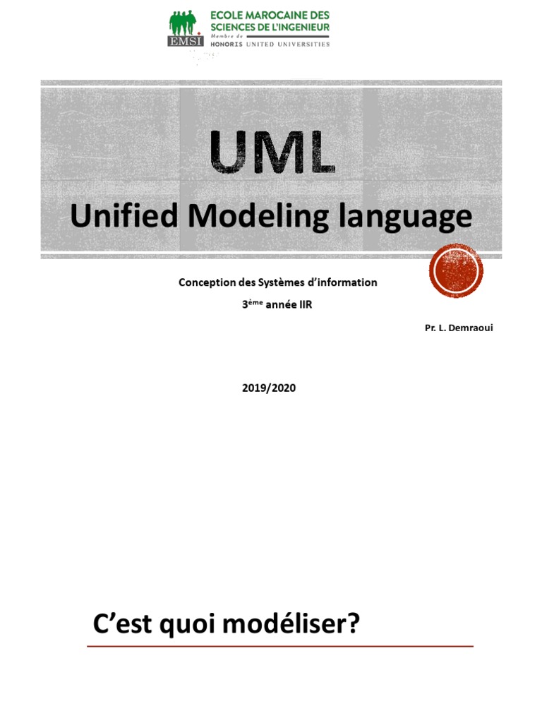 Introduction à l'UML et ses diagrammes | PDF | Langage de Modélisation ...