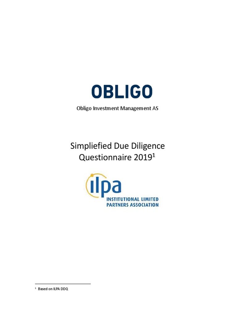 Ilpa DDQ 2019 | PDF | Investing | Limited Partnership