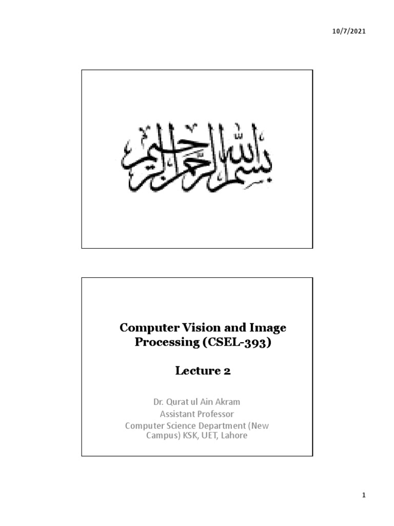 CVIP Lecture 2 | PDF | Computer Vision | Computer Graphics