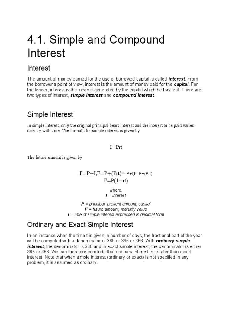 Simple vs. Compound Interest Guide | PDF | Interest | Compound Interest