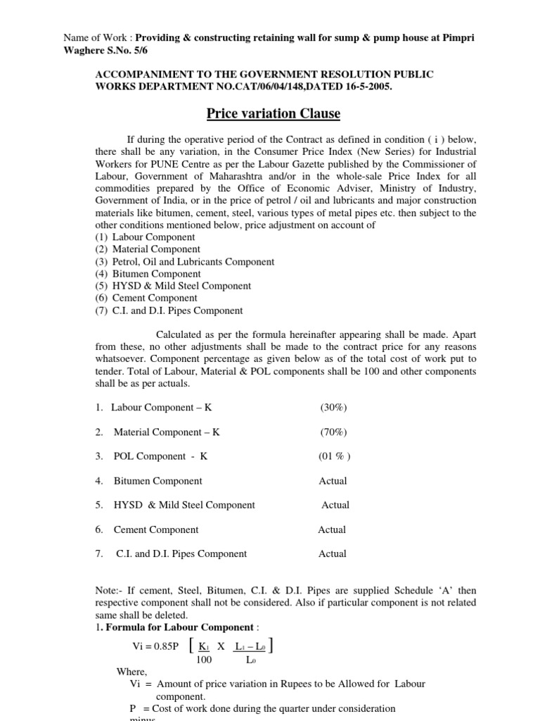 PVC Calculation for Contract Pricing | PDF | Price Indices | Asphalt