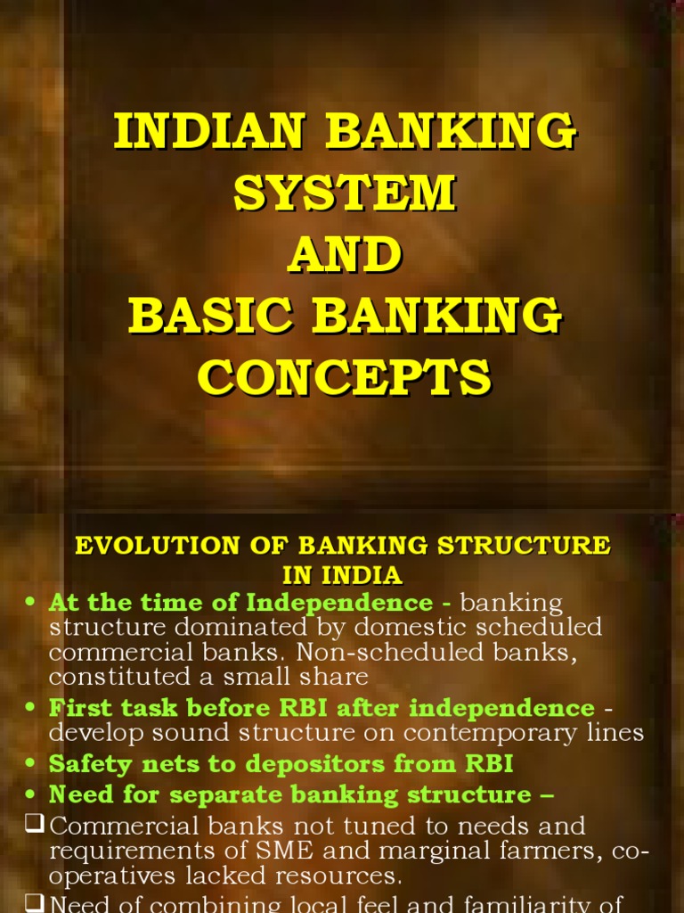 Indian Banking System AND Basic Banking Concepts | PDF | Reserve Bank ...