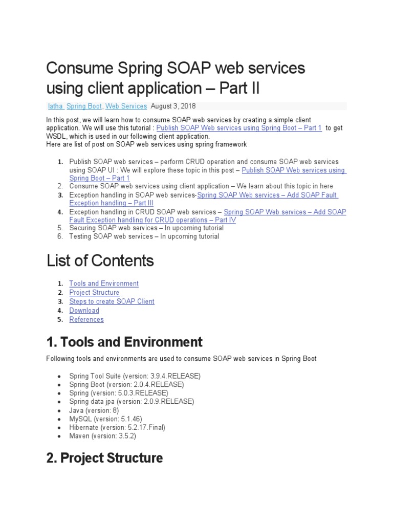Consume Spring SOAP Web Services Using Client Application - Part II ...