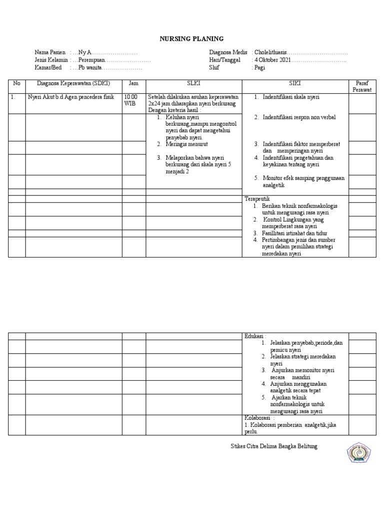 Nursing Planing Kelompok Nyeri Akut | PDF