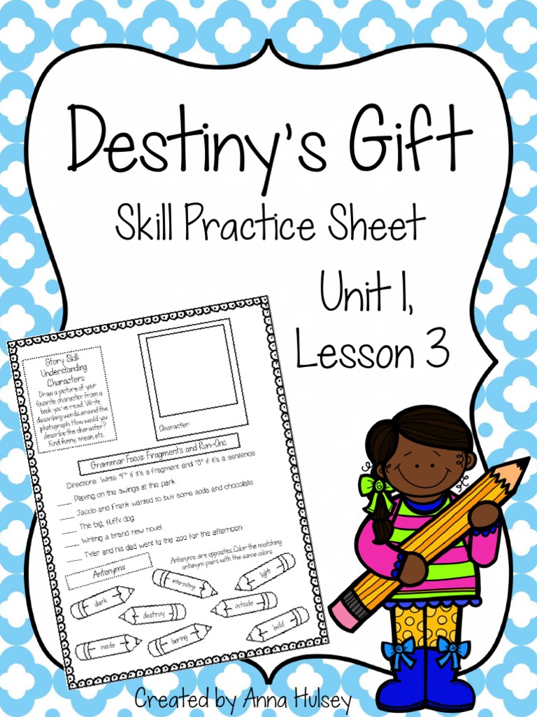 Destiny's Gift Skill Practice Sheet | PDF