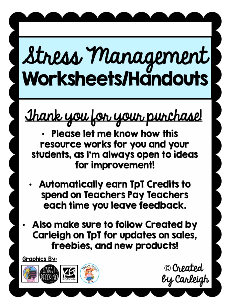 Stress Management: Worksheets/Handouts | PDF | Stress (Biology) | Self ...