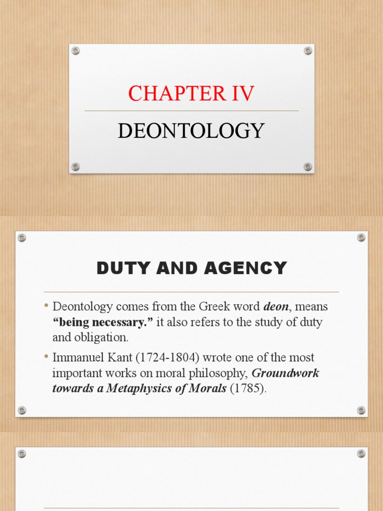 Chapter Iv (Deontology) | PDF | Autonomy | Metaphysics