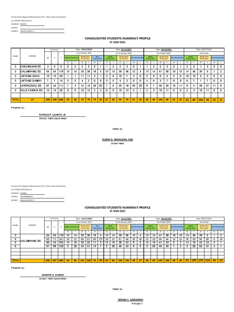 District Numeracy Test Results - 2 | PDF