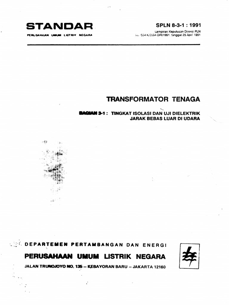 SPLN 8-3-1 - 1991 | PDF