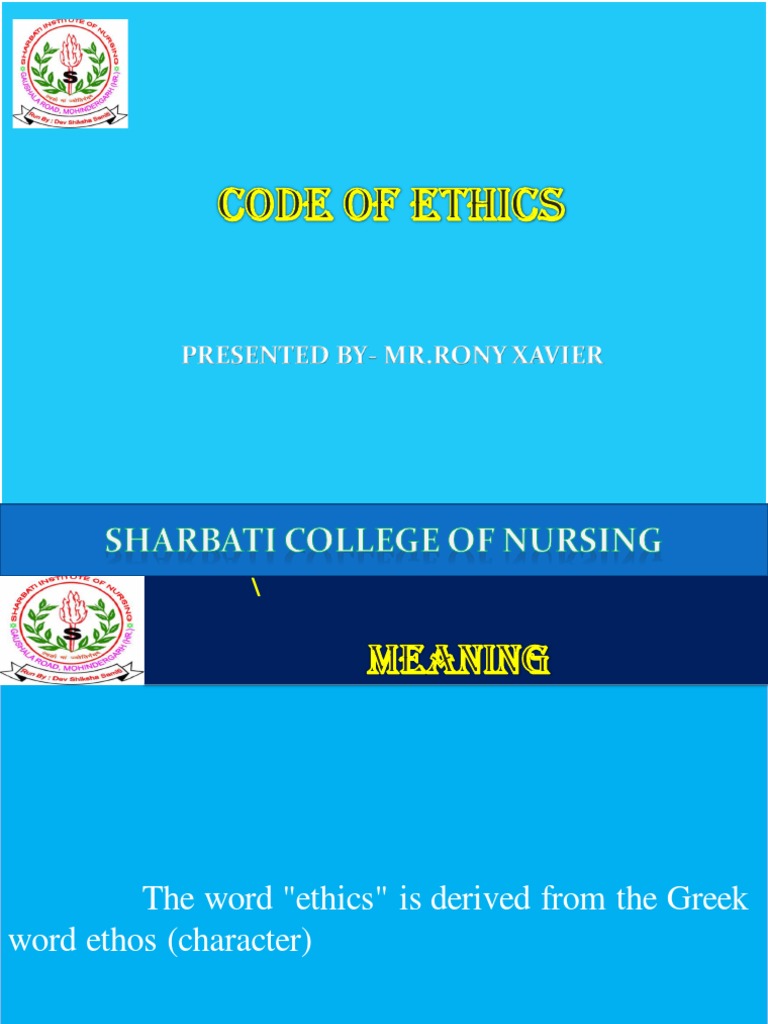 Code of Ethics | PDF | Nursing | Behavior