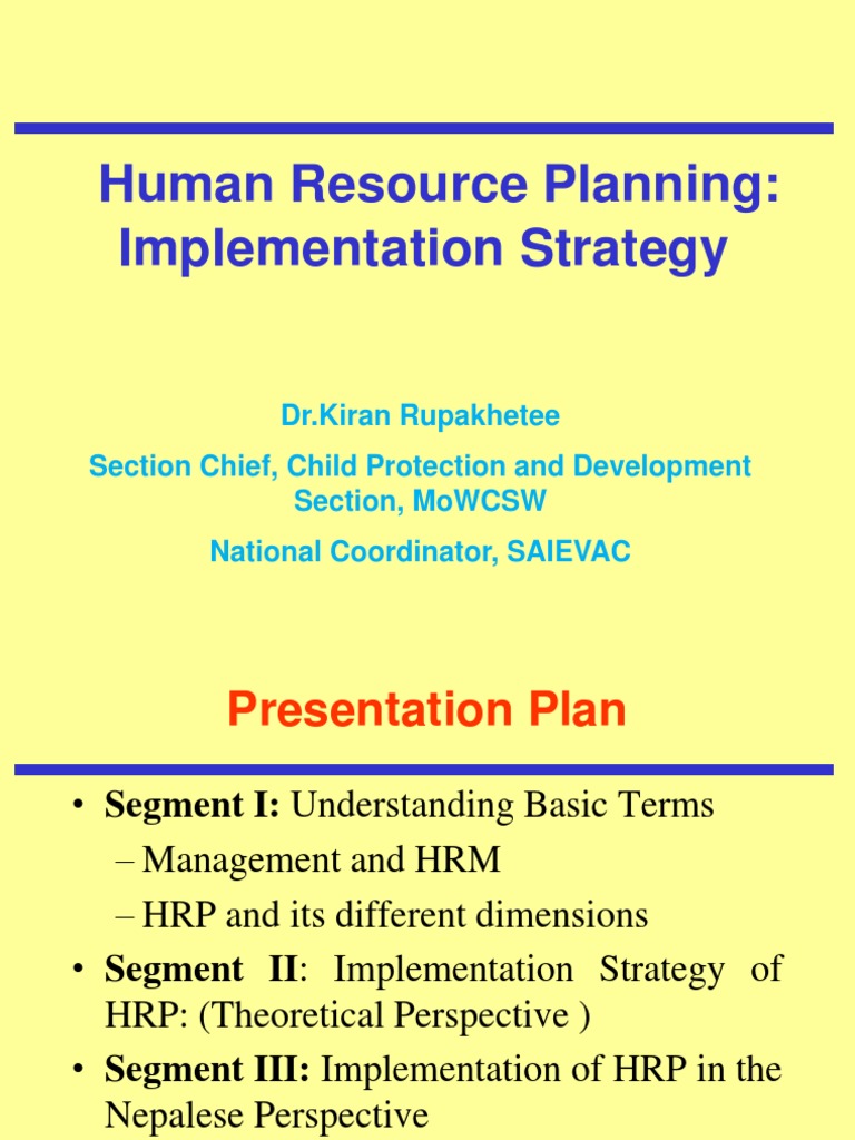 DR - Kiran - Implementation Strategy of HRP-final | PDF | Human ...