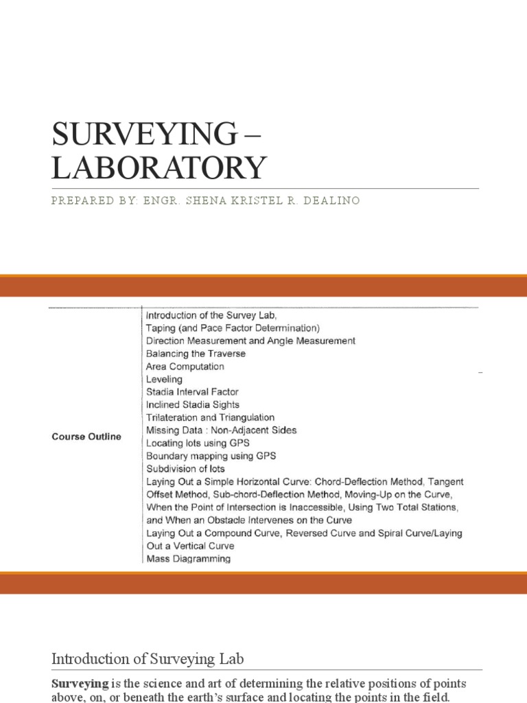 Introduction of Survey Laboratory | Download Free PDF | Surveying ...
