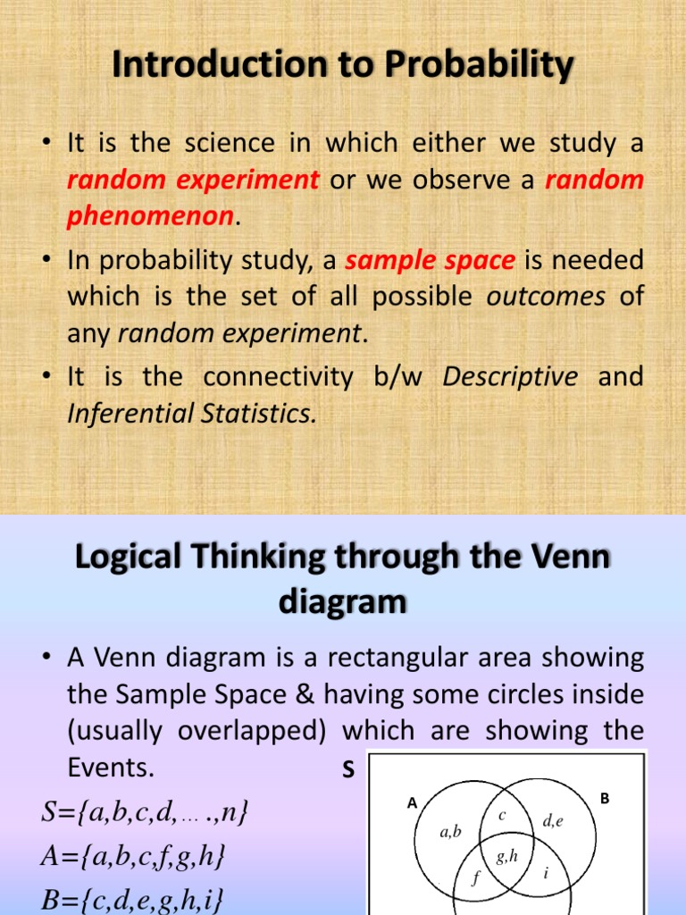 Introduction To Probability: Random Experiment Random Phenomenon Sample ...