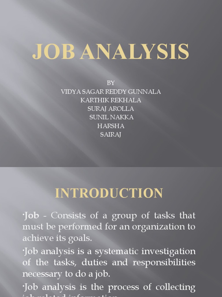 Job Analysis | PDF | Business | Applied Psychology
