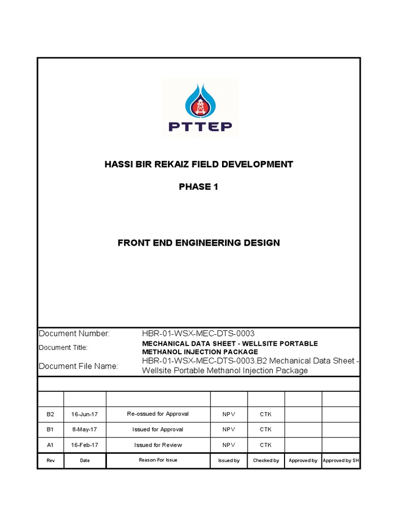 Hassi Bir Rekaiz Field Development Phase 1: Document Number: HBR-01-WSX ...