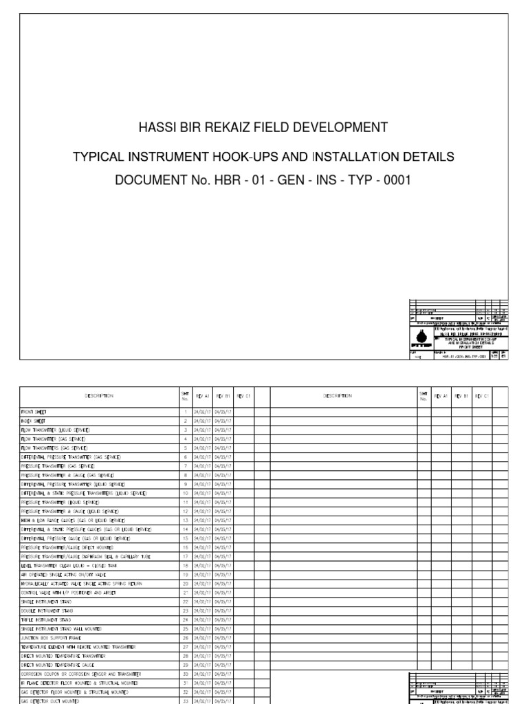Hassi Bir Rekaiz Field Development: Typical Instrument Hook-Up and ...