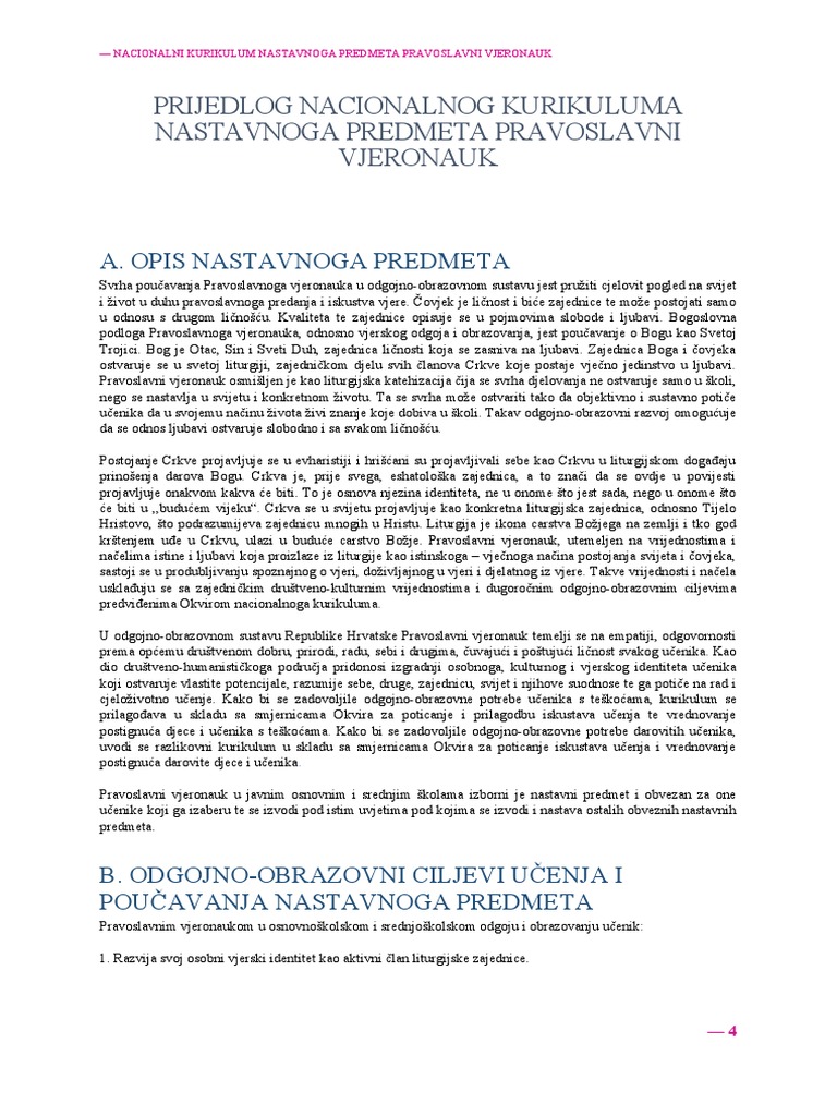 Savjetovanje Sa Zainteresiranom Javnošću o Prijedlogu Nacionalnog Kurikuluma Nastavnoga Predmeta ...