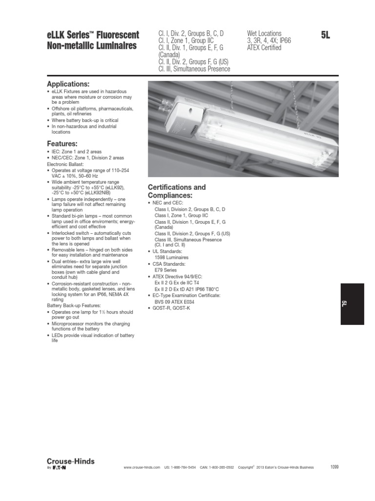 5L eLLK Series Fluorescent Non-Metallic Luminaires: 2013 Eaton's Crouse ...