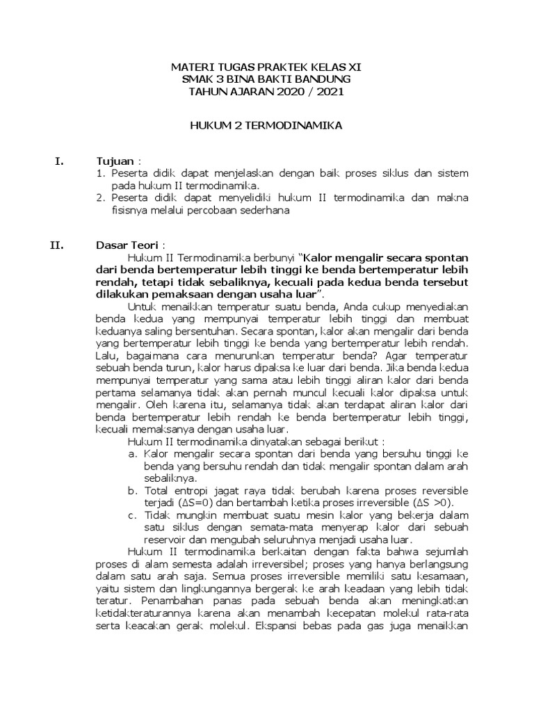 Tugas Praktikum Termodinamika II | PDF | Sains & Matematika | Teknologi ...