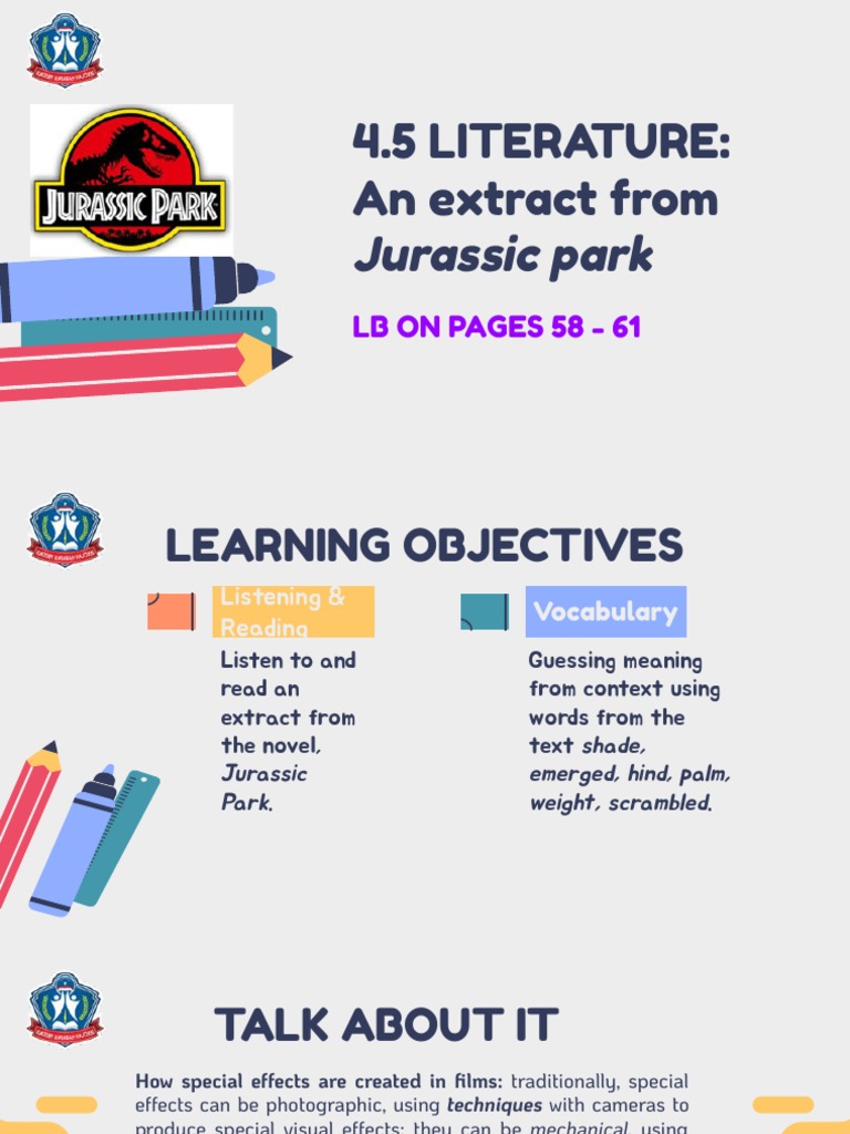 4.5 Literature: An Extract From: Jurassic Park | PDF | Computer ...