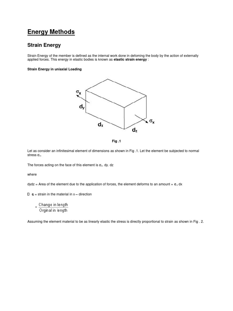 Energy Methods | PDF | Elasticity (Physics) | Bending