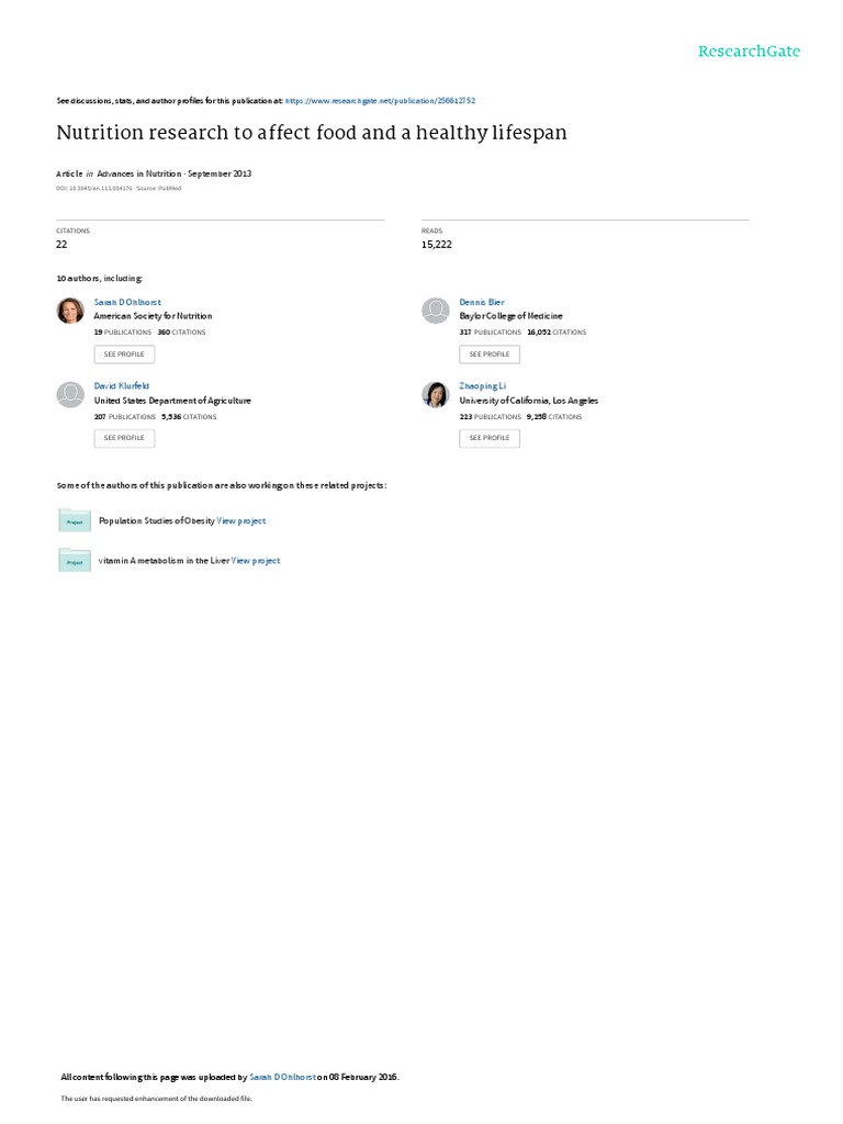 Nutrition Research for Global Health | PDF | Foods | Diet & Nutrition