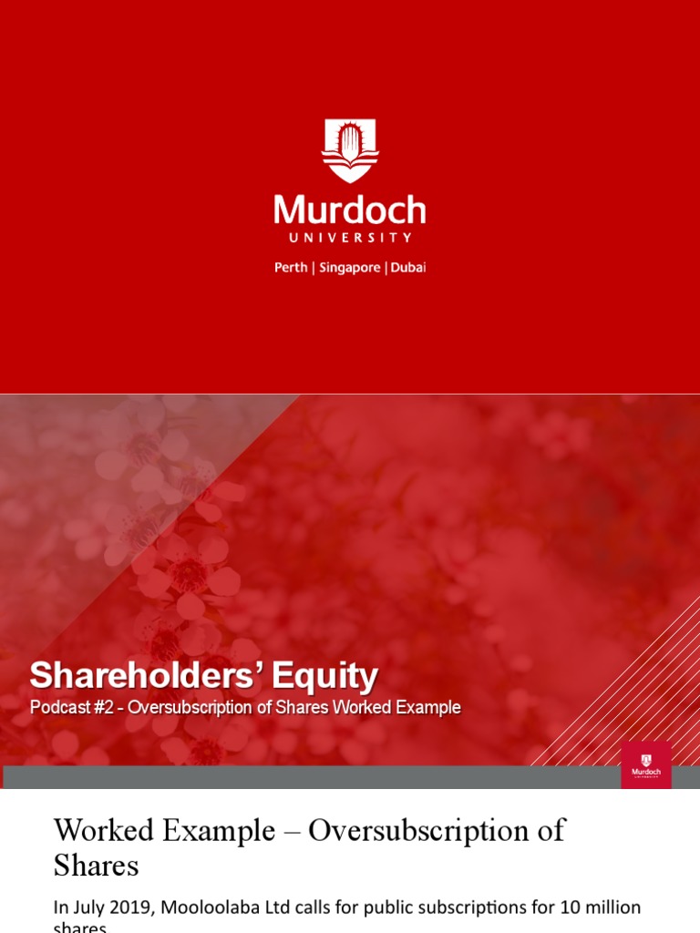 Module 2 II - Oversubscription of Shares Worked Example | PDF | Equity ...