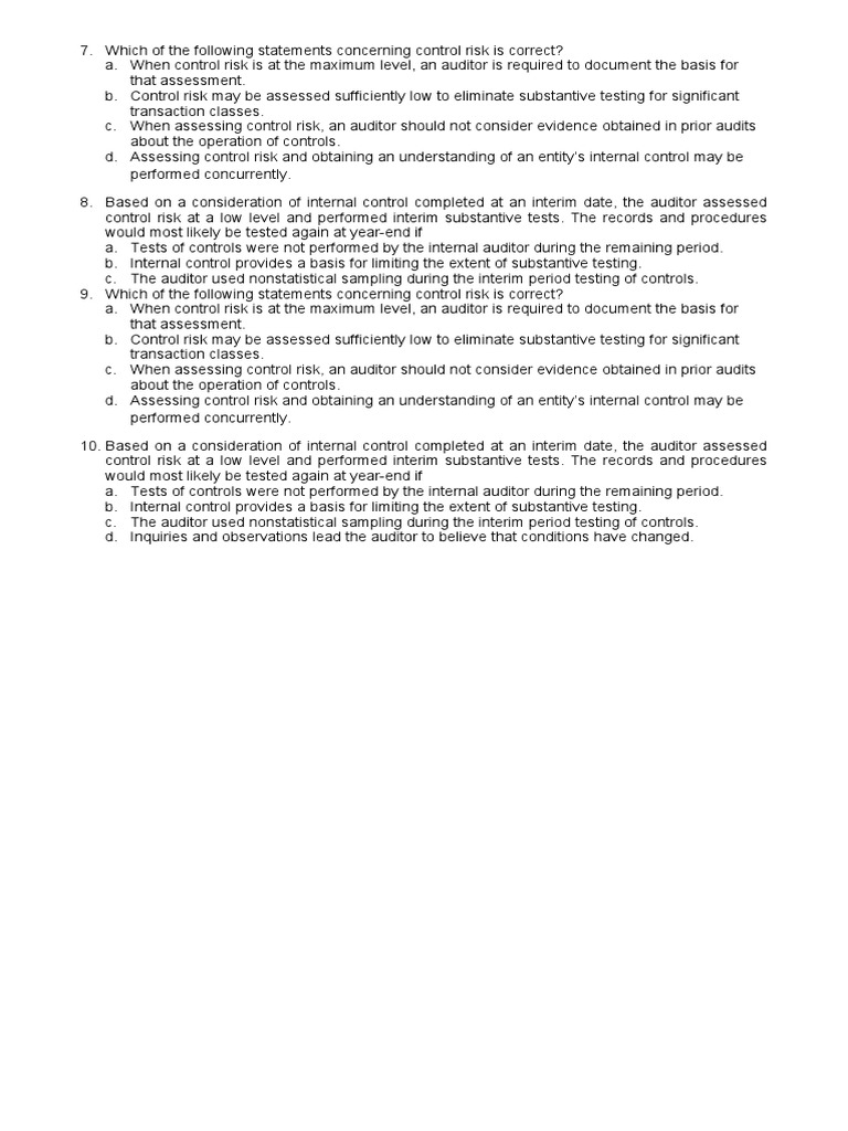 Internal Conttol Part 4 | PDF