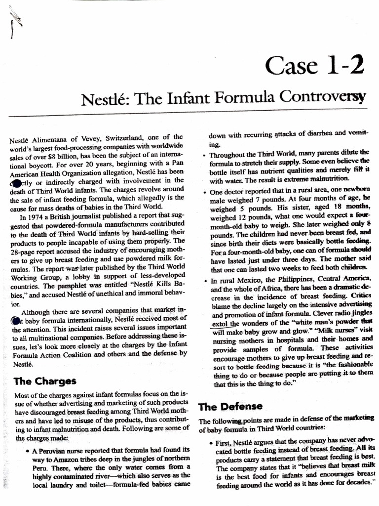 Nestle Case Study | PDF | Breastfeeding | Infant Formula